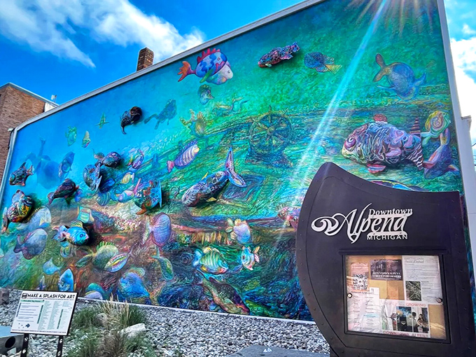 The information kiosk offers context, but most visitors are too busy picking their jaws up off the sidewalk to read it.