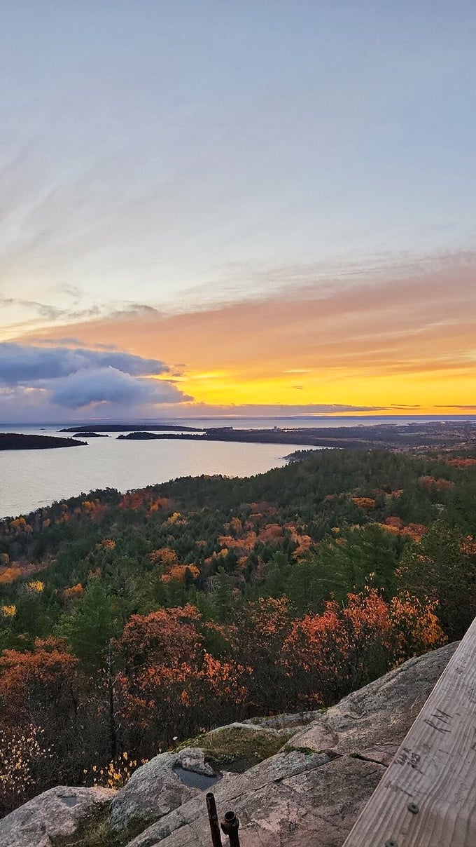 Sunset from Sugarloaf paints the sky in colors so vivid they make professional photographers question their filter settings.