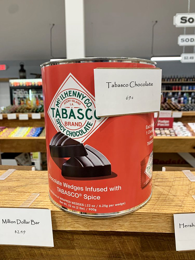 Tabasco chocolate wedges dare brave candy explorers to try the unexpected marriage of sweet chocolate and spicy pepper sauce – a flavor rollercoaster worth the ride.