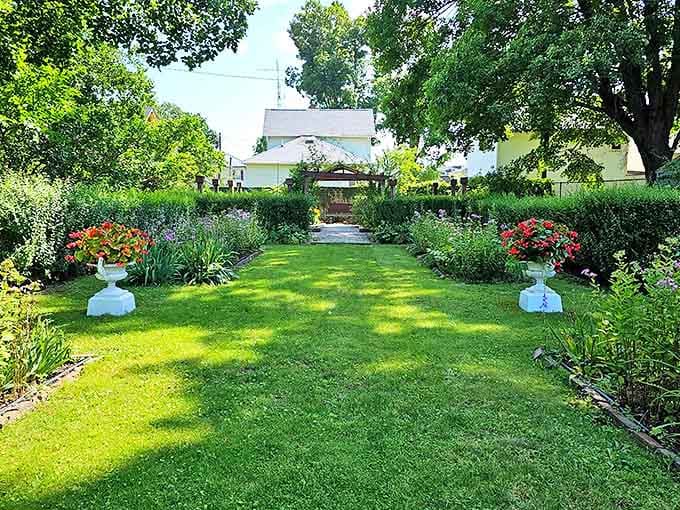 Formal gardens that would make any Victorian lady proud &ndash; geometric precision softened by nature's exuberant blooms and greenery.
