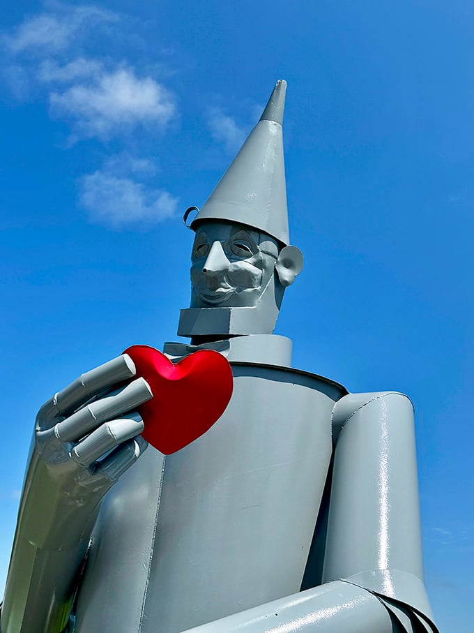 From this angle, you can appreciate the craftsmanship in the Tin Man's facial features, capturing both whimsy and dignity.