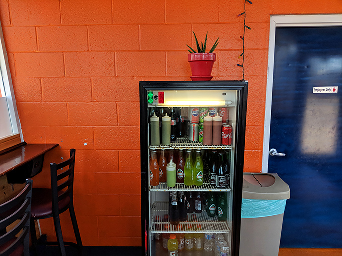 The refrigerator of happiness &ndash; Mexican sodas and fresh sauces standing by to complete your authentic dining experience.
