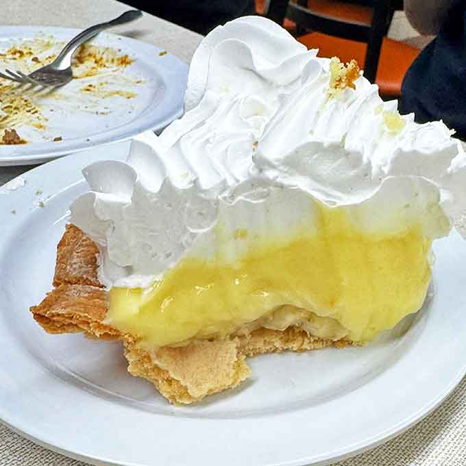 The lemon meringue pie offers the perfect sweet finale &ndash; a cloud of fluffy meringue floating above tangy lemon filling that cuts through the richness of your meal.