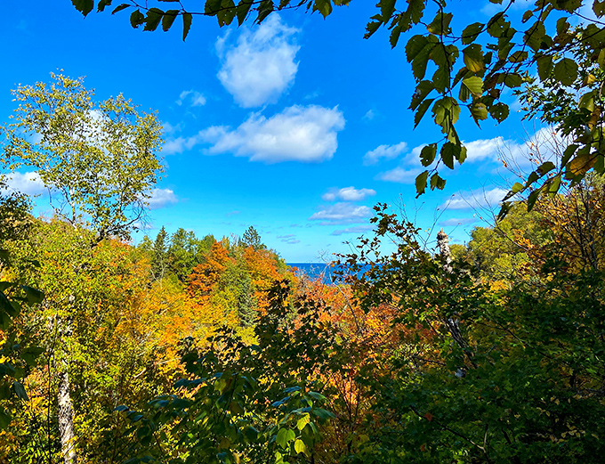 Vibrant greenery frames the waterfall like nature's perfect picture frame, no filter or editing required.