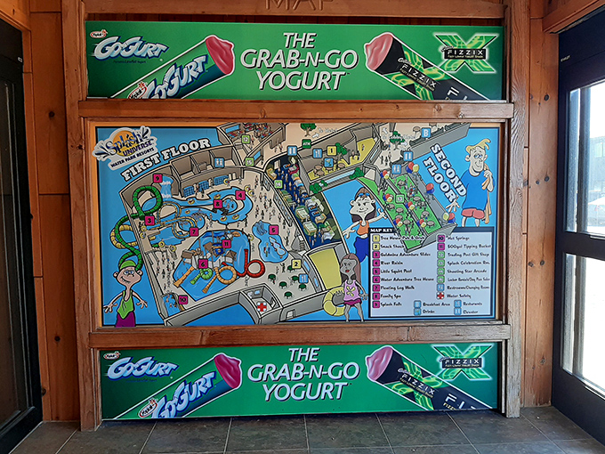 The park map reveals a labyrinth of aquatic adventures, with colorful illustrations that barely hint at the splashy chaos within.