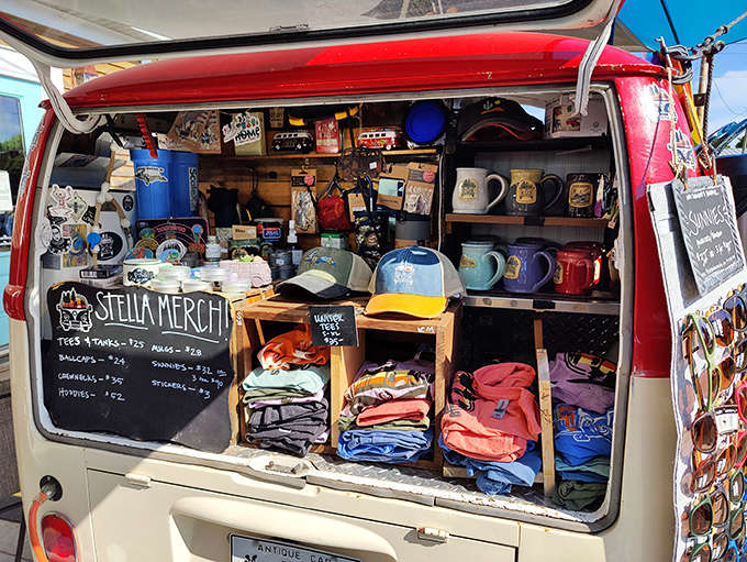 The bus doubles as a merchandise shop, offering locally-made goods and Dream Bean swag that lets you take the experience home.