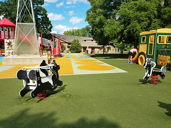Farm-themed play structures that make actual farmers wonder if they chose the wrong career path. The fun crop is always abundant here.