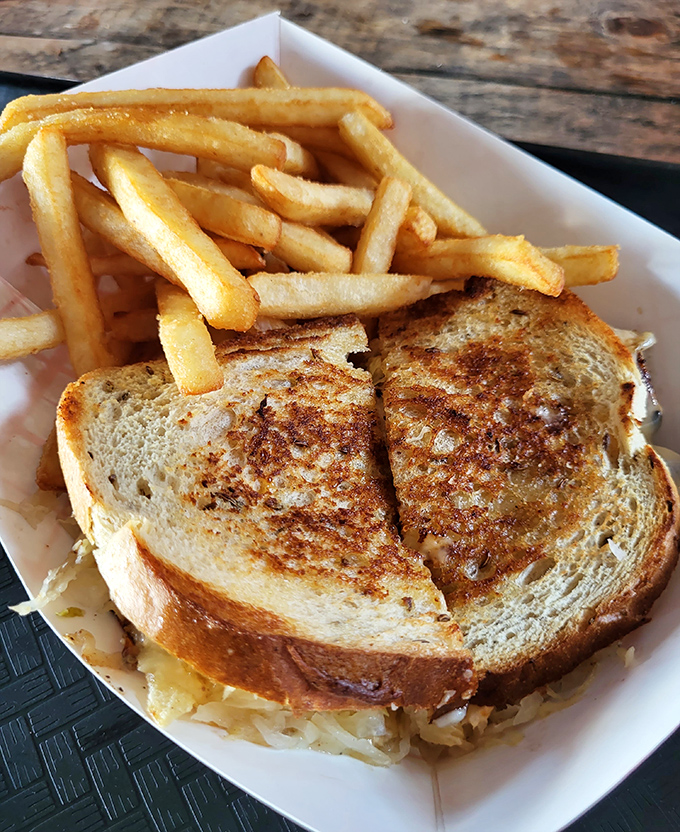 Grilled perfection meets golden fries. This sandwich isn't just toasted&mdash;it's been introduced to heat and they've become best friends for life.