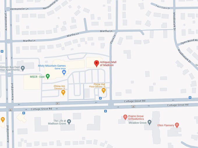 Antiques Mall of Madison 10 map