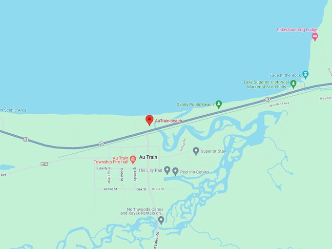 Au Train Beach 10 map