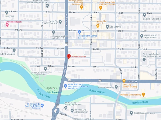 Broadway Diner 10 map