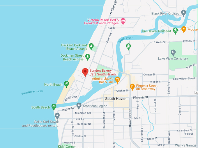 Bunde's Bakery Cafe map