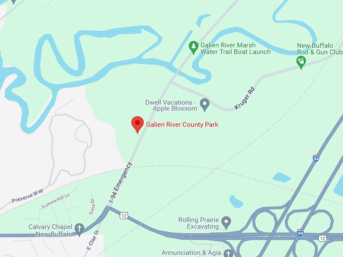 Canopy Walkway at Galien River County Park 10 Map