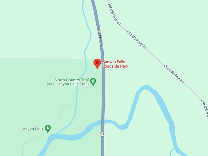 Canyon Gorge Trail at Canyon Falls Roadside Park 10 Map