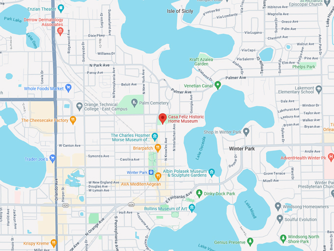 Casa Feliz Historic Home Museum 10 map