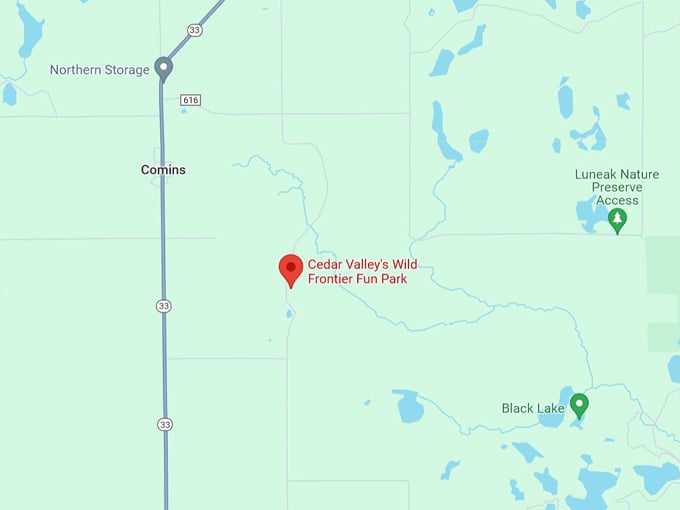 Cedar Valley's Wild Frontier Fun Park 10 Map