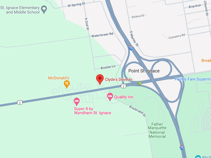 Clyde's Drive-In 10 Map