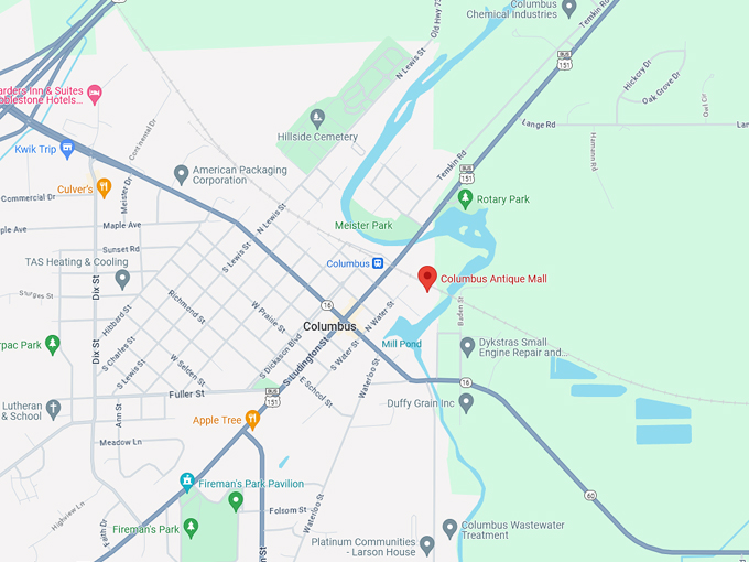 Columbus Antique Mall 10 map