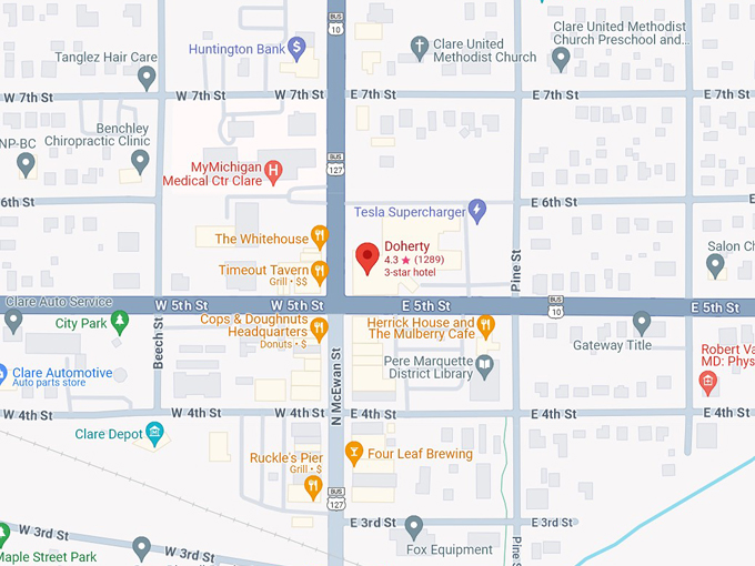 doherty hotel 10 map