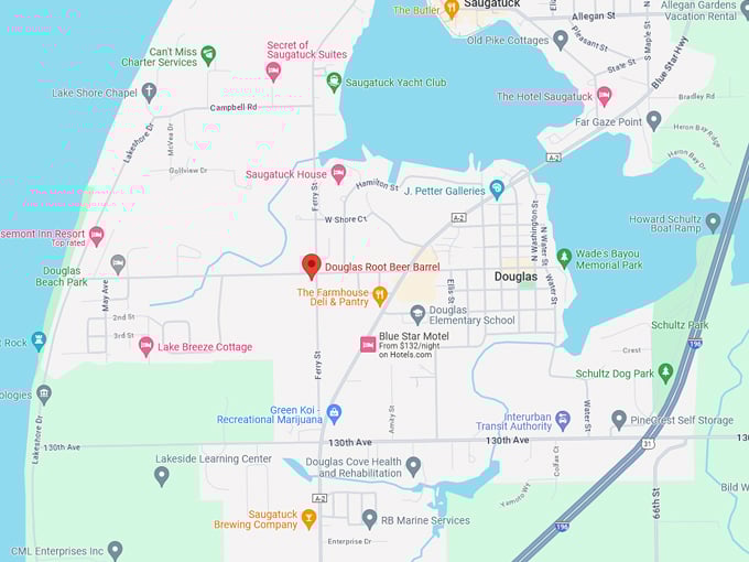 Douglas Root Beer Barrel 10 map