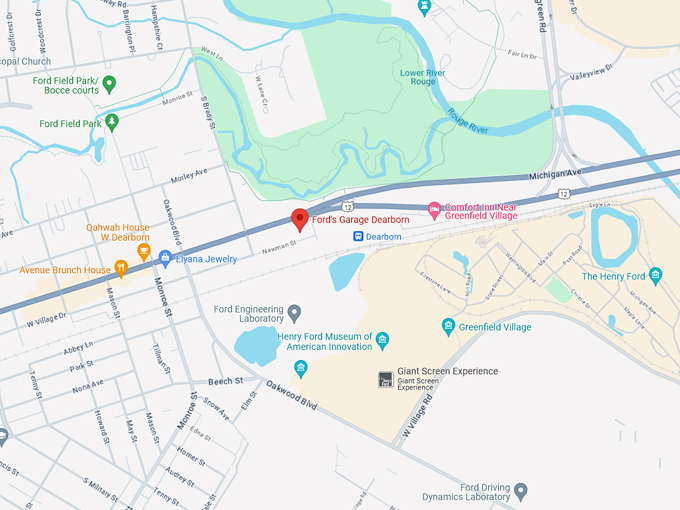 Ford's Garage Dearborn 10 map