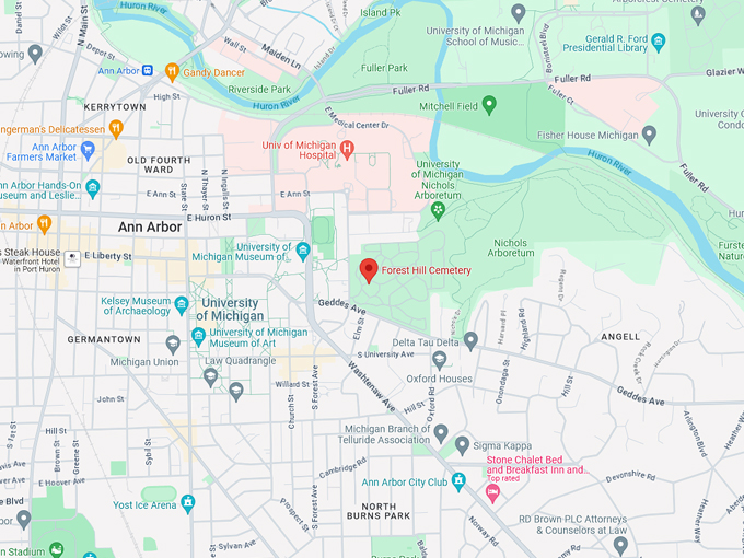 Forest Hill Cemetery 10 map