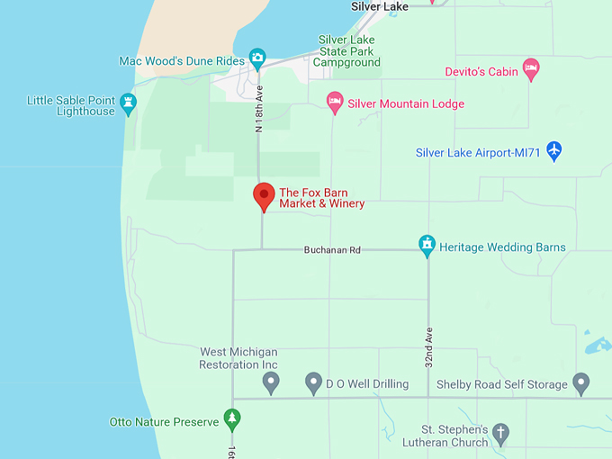 Fox Barn Winery 10 Map