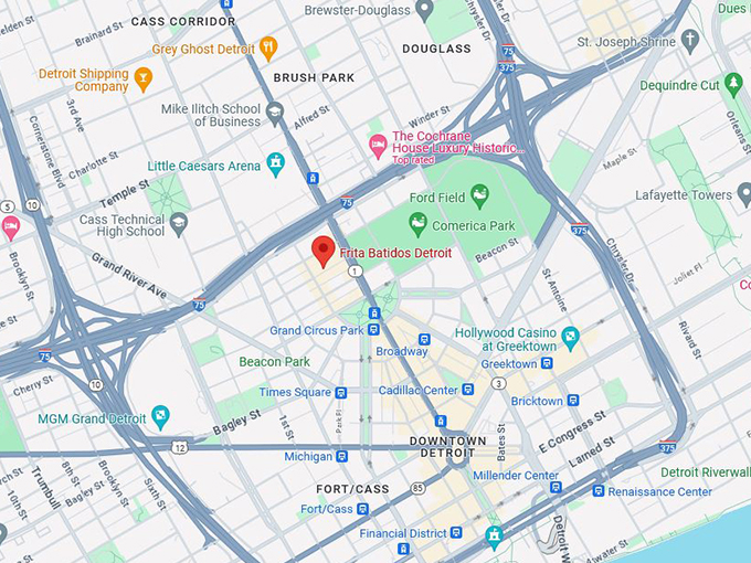 Frita Batidos Detroit 10 map