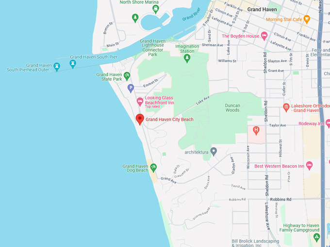 Grand Haven City Beach 10 map