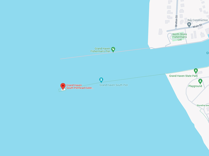 Grand Haven South Pierhead Inner and Outer Lighthouses 10 map