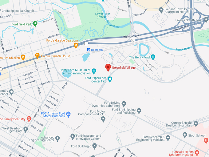 Greenfield Village 10 map