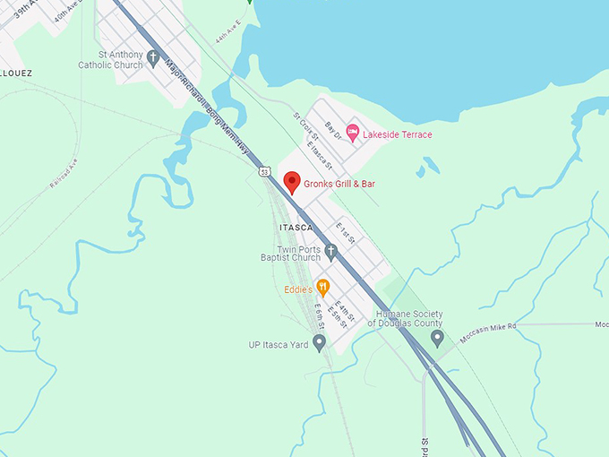 Gronks grill & Bar 11 map