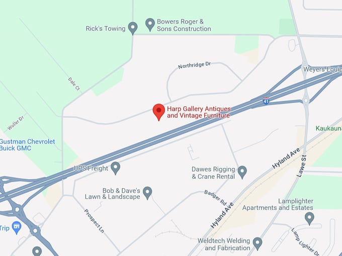 Harp Gallery Antiques and Vintage Furniture 10 Map