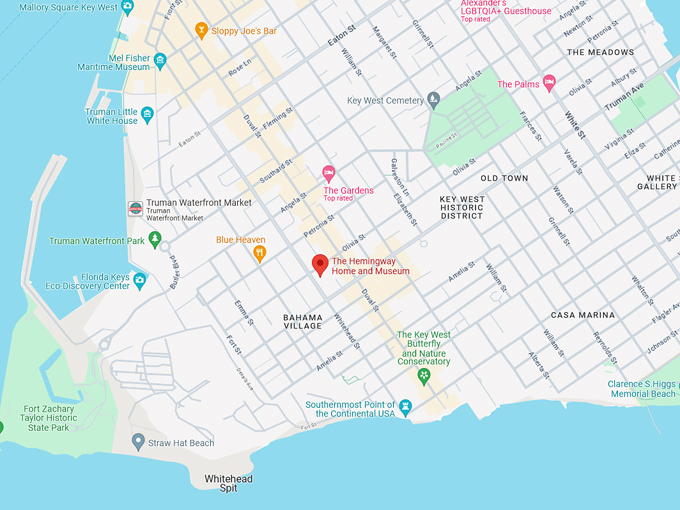 hemingway home and museum 10 map
