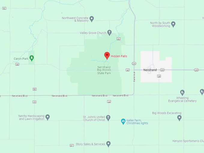 hidden falls at nerstrand big woods state park 10 map