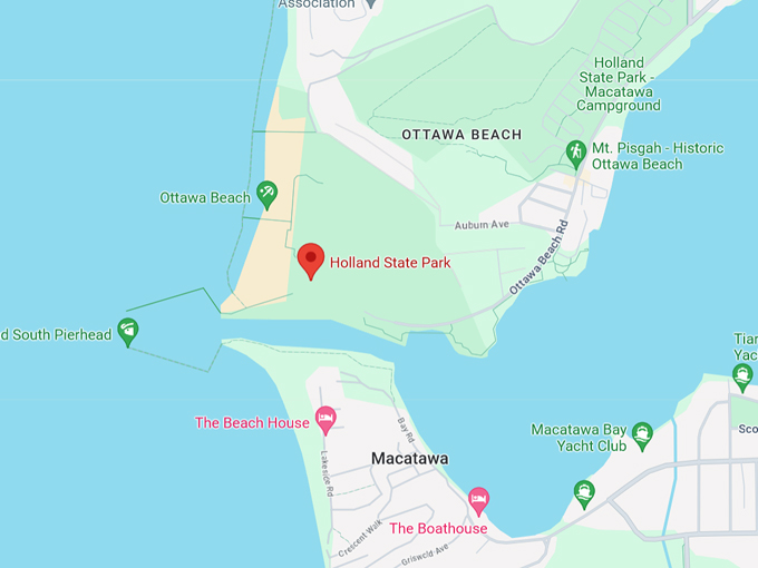 Holland State Park 10 Map