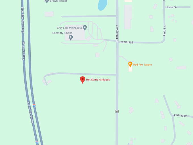 Hot Sam's Antiques Collectibles & Furniture 10 map