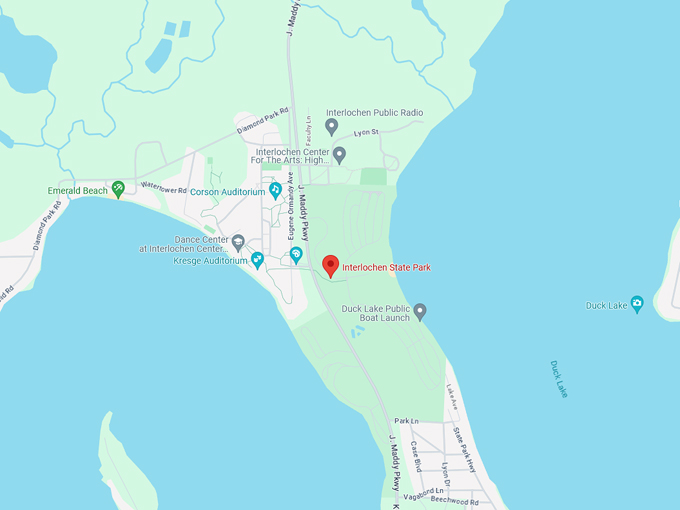 Interlochen State Park 10 map