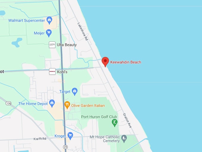 Keewahdin Beach 10 Map