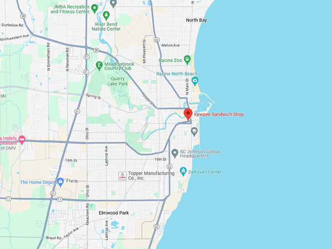 Kewpee Sandwich Shop 10 map