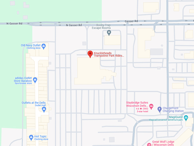 Knuckleheads Trampoline Park 10 map