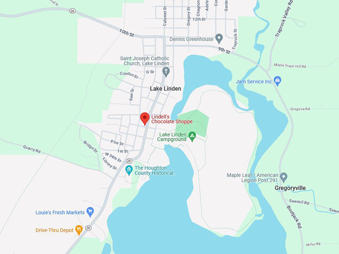 Lindell Chocolate Shoppe 10 map