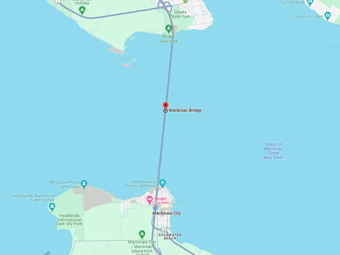 Mackinac Bridge 10 map