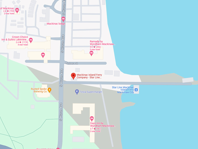 Mackinac Island Good Fortune Pirate Ship 10 map