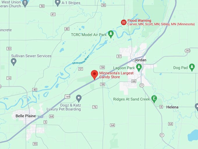 Minnesota's Largest Candy Store Map
