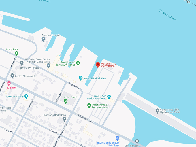 Museum Ship Valley Camp map