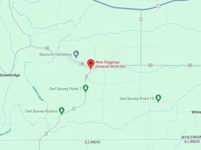 New Diggings General Store-Inn 9 Map