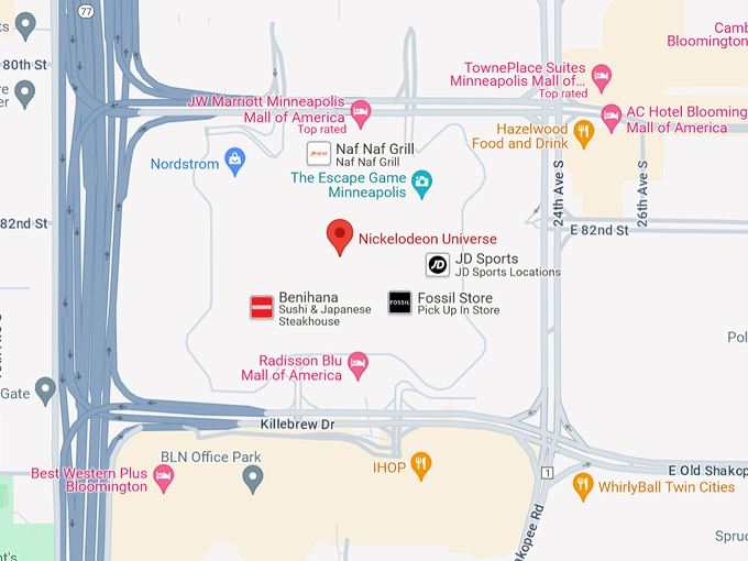 Nickelodeon Universe 10 Map