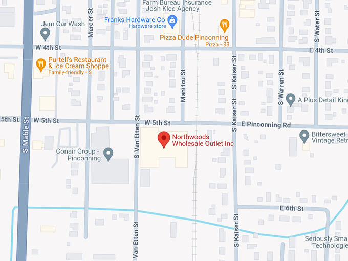 Northwoods Wholesale Outlet Inc. 10 Map