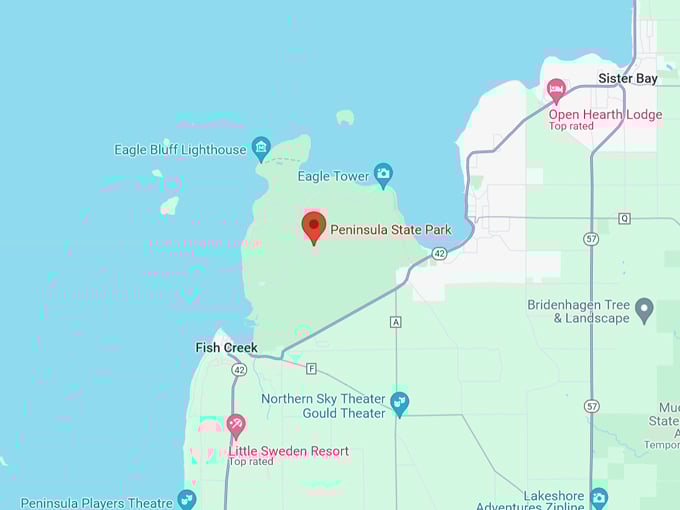 Peninsula State Park 10 Map